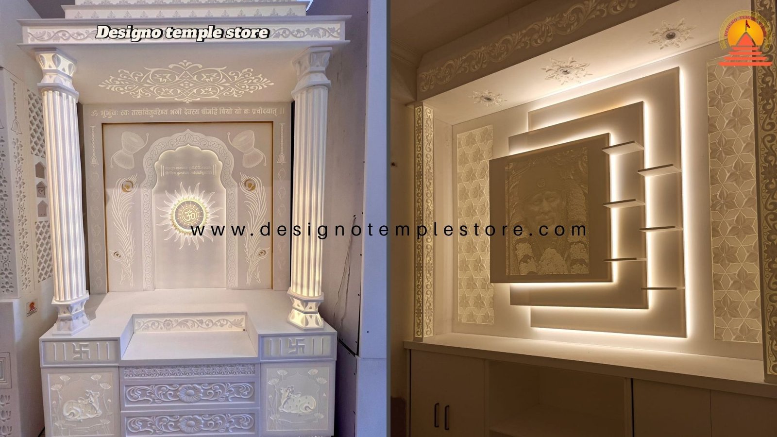 Unique Corian Mandir Design for Home & Office | 1000+ Custom Temple Designs